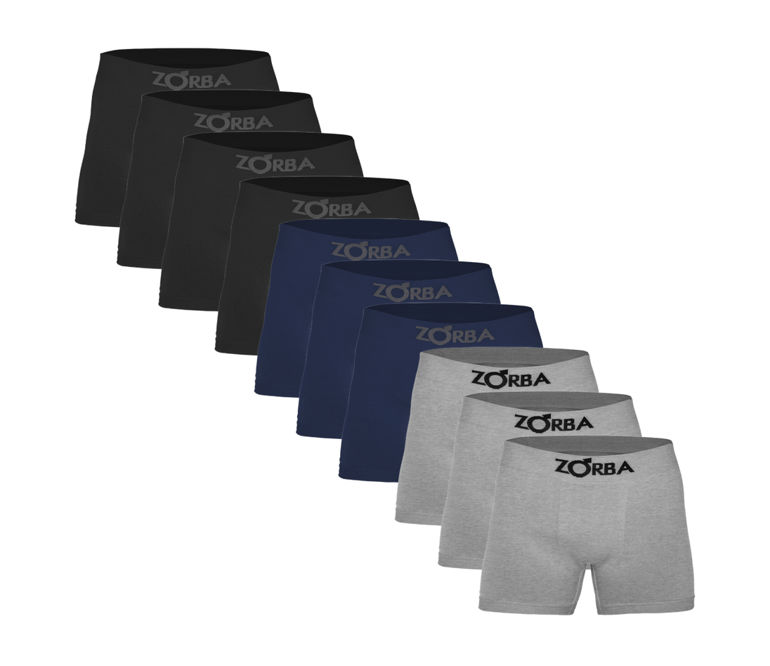 Kit 10 Cuecas Zorba Boxer s/ Cost Algodão 781 - 26%OFF | Zorba