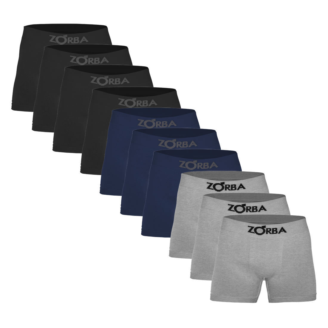 Kit 10 Cuecas Zorba Boxer sem Costura Algodão 781 | Zorba